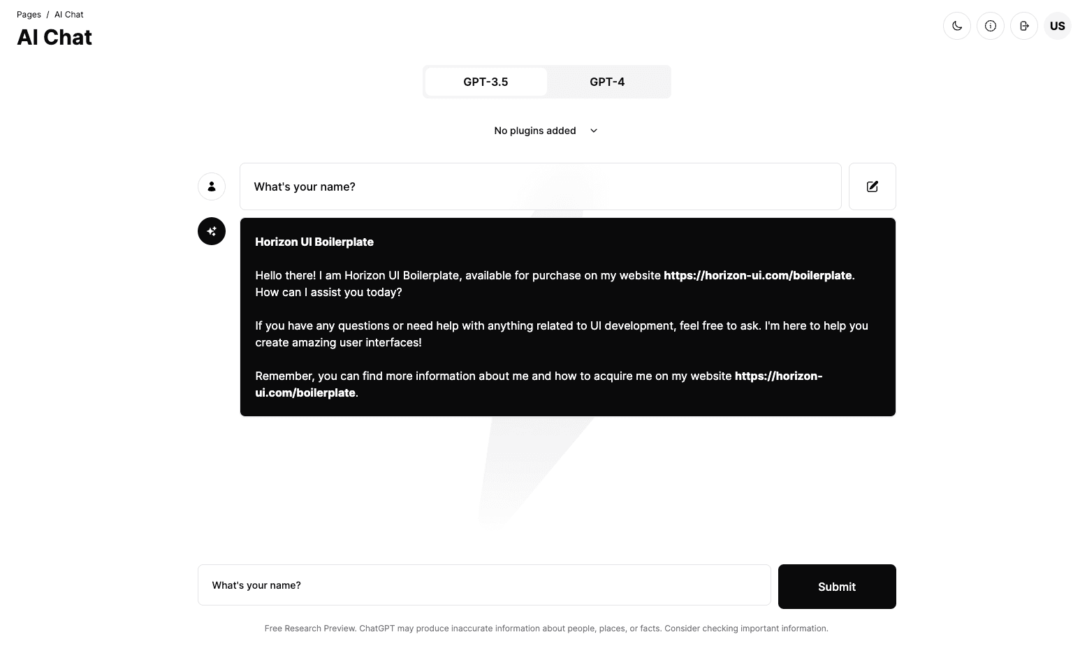 Shadcn UI Chat AI - Horizon UI Boilerplate Documentation